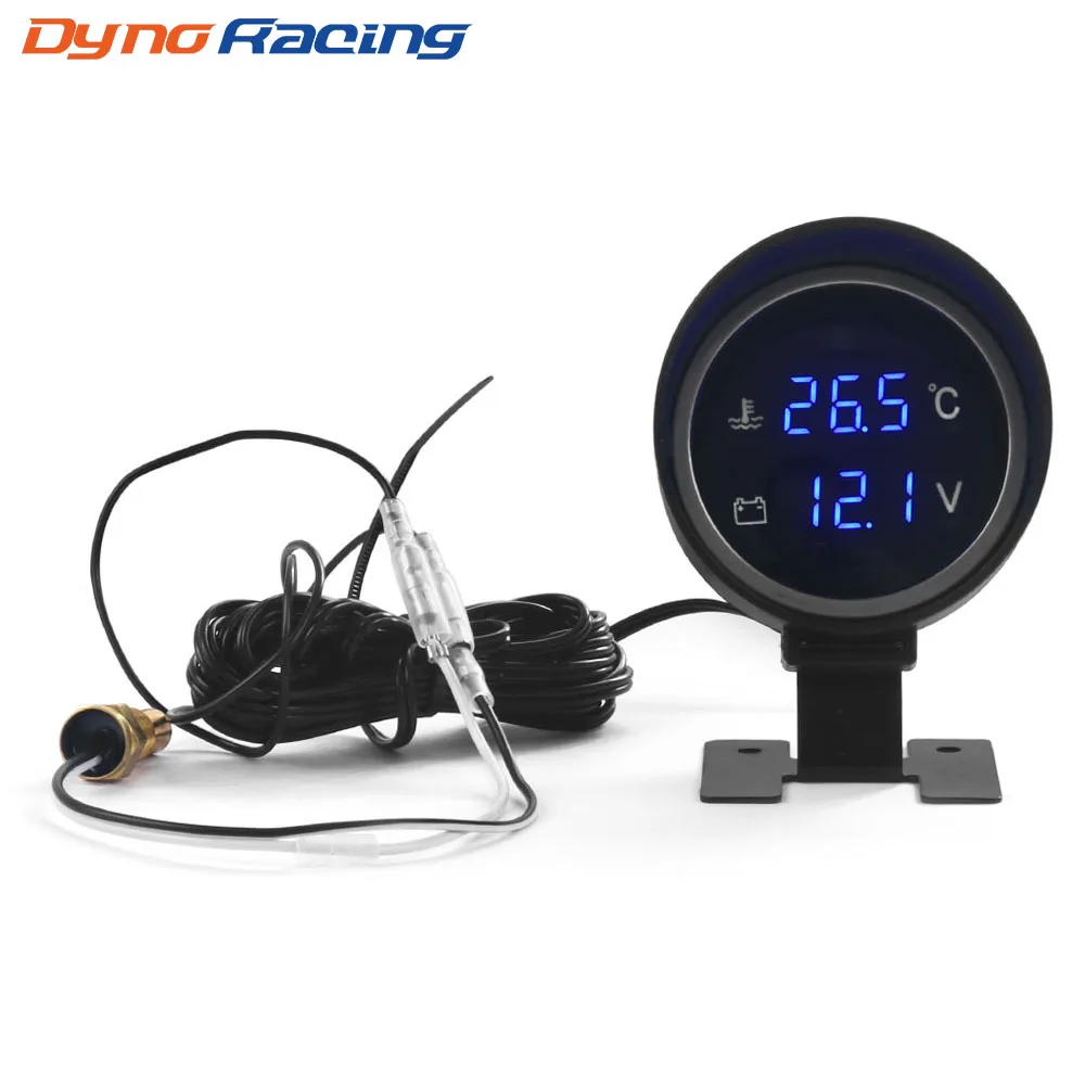 2 in 1 LCD Digital Car 12V Water Temperature Gauge 1-99 Celsius+10-24V ...