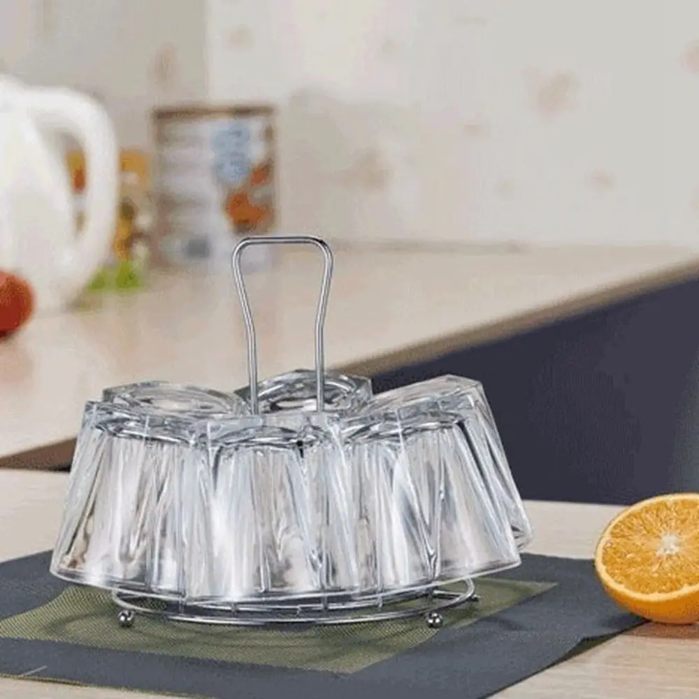 Metal-Glass-Cup-Storage-Rack-For-Water-Mug-Draining-Drying-Organizer ...