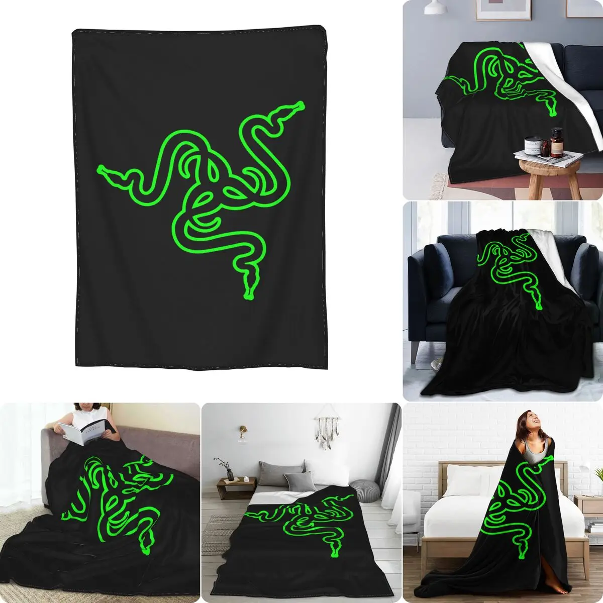Razer Gamingtwo Sides Ultra Soft Micro Fleece Blanket Warm Thicken Anti ...