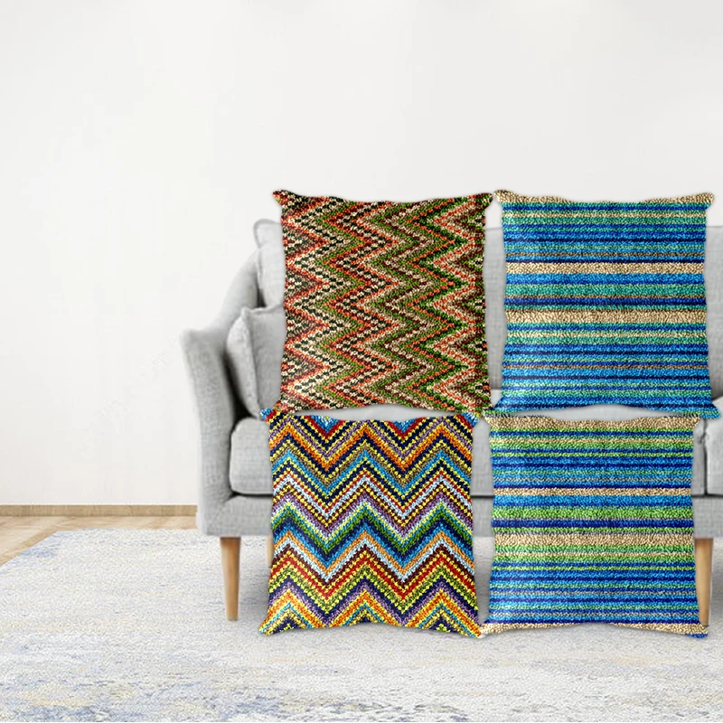 Latch Hook Pillow Kit | Embroidery Pillows - 3d Embroidery Package Wool ...