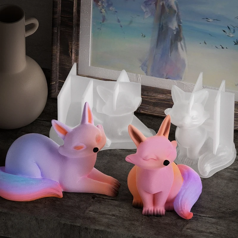Crystal-Drop-glue-Three-dimensional-Fox-Mold-Jade-Fox-3D-Cartoon-Animal ...