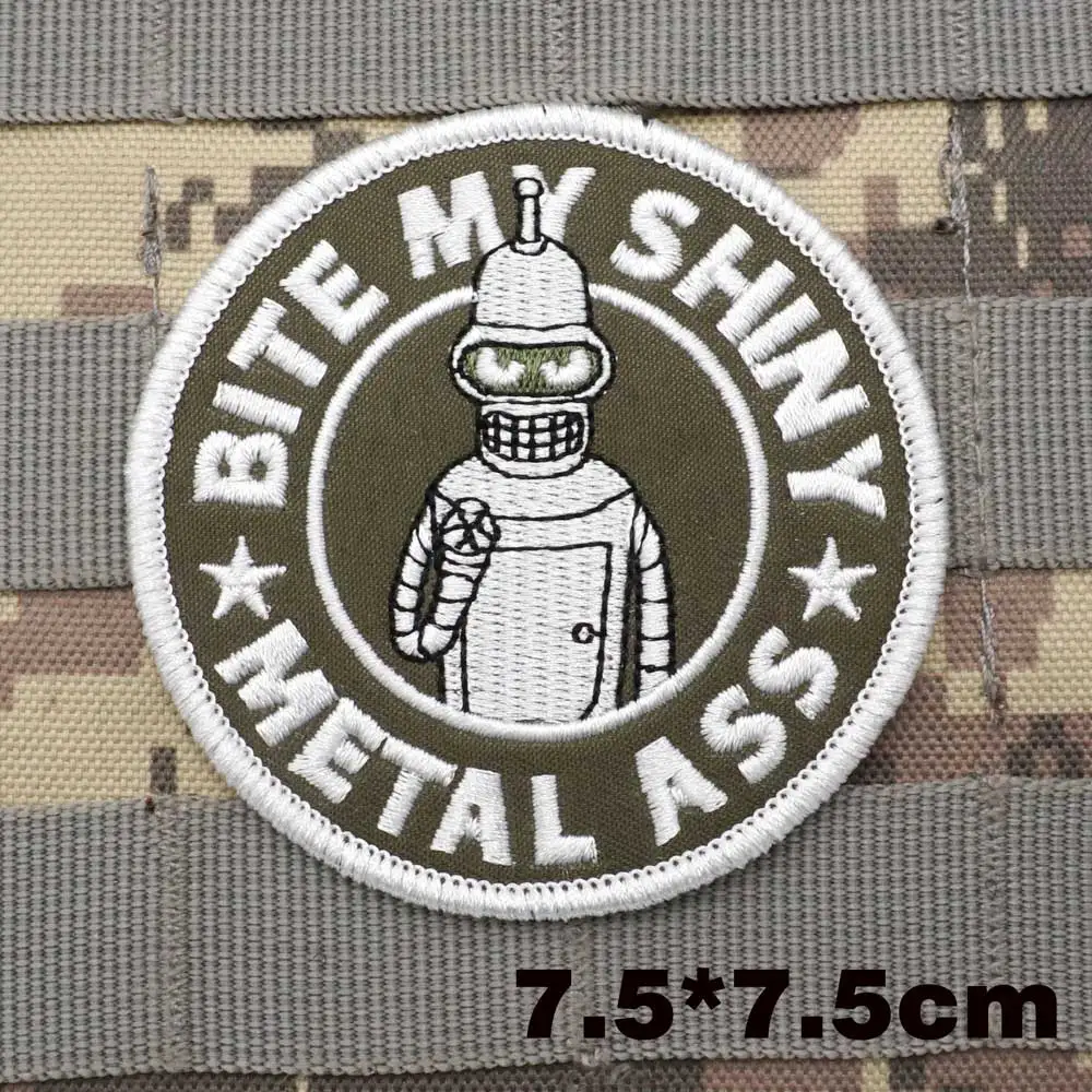 Bite My Shiny Metal Ass Military Tactical Embroidered Patches Armband ...