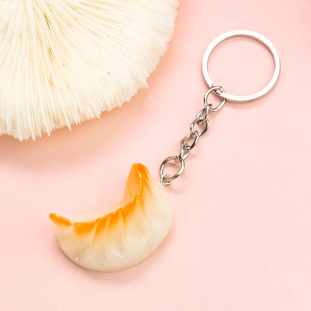 2pcs Chinese Food Dumplings Keychain PVC Mini Boiled Key Chain Ring ...