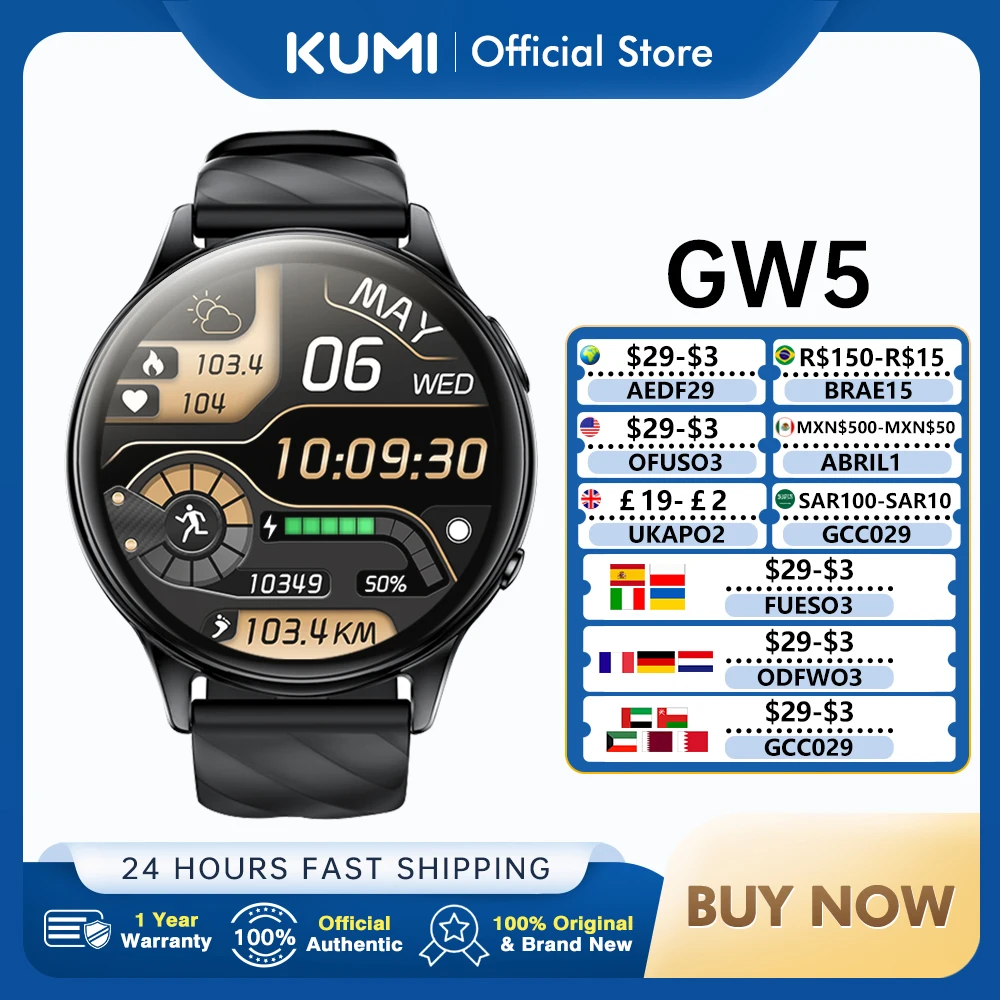 World-Premiere-KUMI-GW5-Smart-Watch-1-39-NFC-Bluetooth-5-2-100-Sport ...