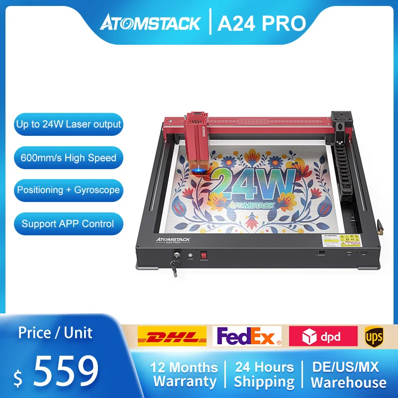 ATOMSTACK-A12-A24-Pro-Laser-Engraving-Machine-Bundle-600mm-s-High-Speed ...