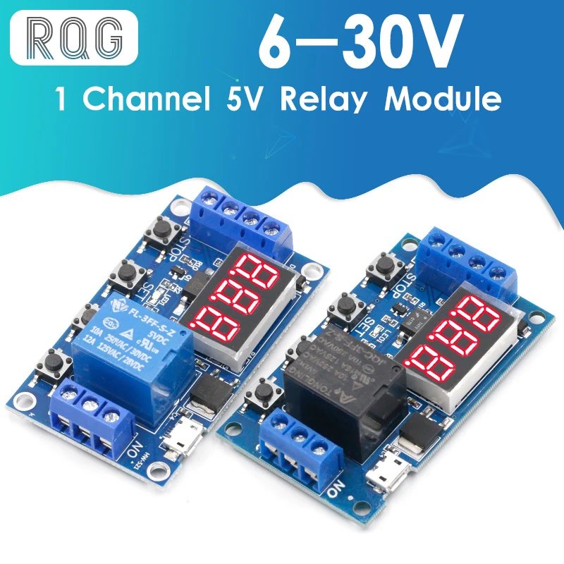 DC 6 30V Support Micro USB 5V LED Display Automation Cycle Delay Timer ...