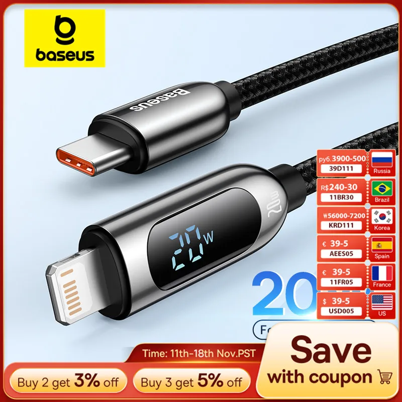 Baseus-Cabo-USB-com-Display-Digital-C-Carregamento-R-pido-Cabo-de-Dados ...