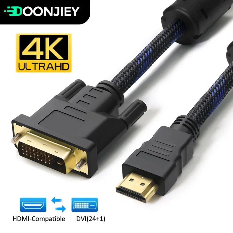 4K-DVI-to-HDMI-Compatible-Cable-Adapter-Bi-direction-HDTV-Male-24-1-DVI ...