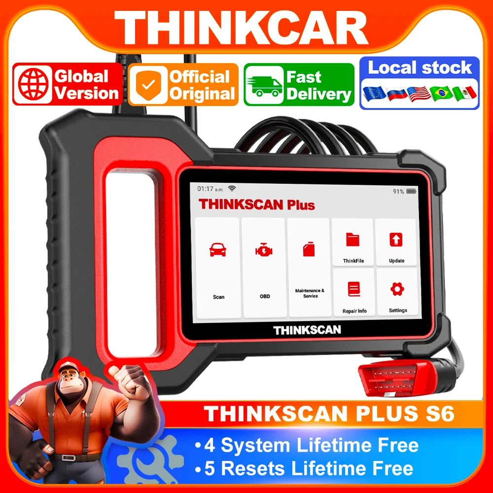 THINKCAR-Thinkscan-Plus-S6-S5-OBD2-esc-ner-de-motor-ABS-SRS-TCM-sistema ...