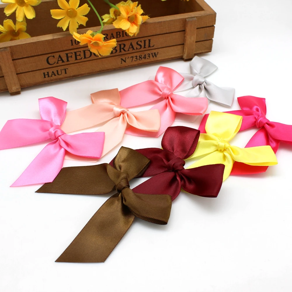 20-50PCS-85-85mm-Pink-Satin-Ribbon-Bows-Decoration-Bows-For-Craft-Small ...