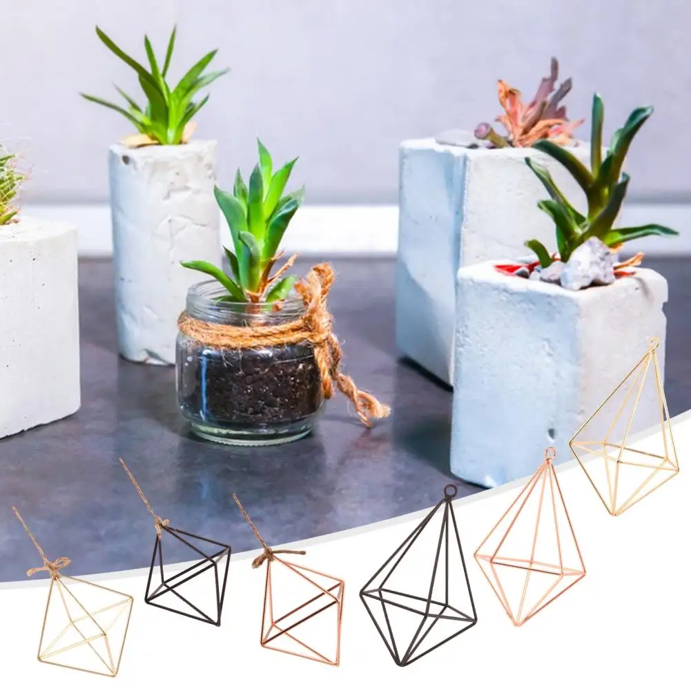 Metal Plant Stand Air Plant Holder Geometric Glass Terrarium ...