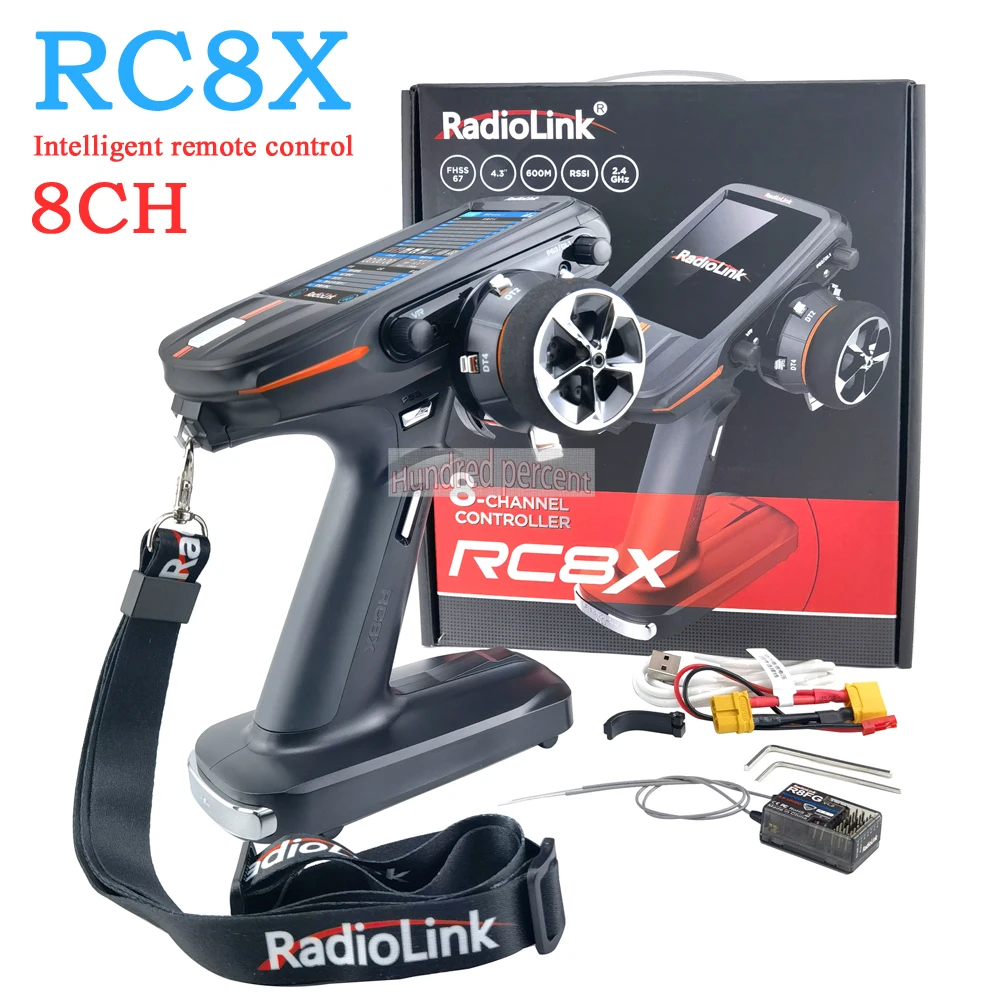 Radiolink RC8X 2.4G 8 채널 라디오 송신기-RC 자동차 용 4.3 인치 풀 컬러 LCD 터치 스크린 200 모 ...