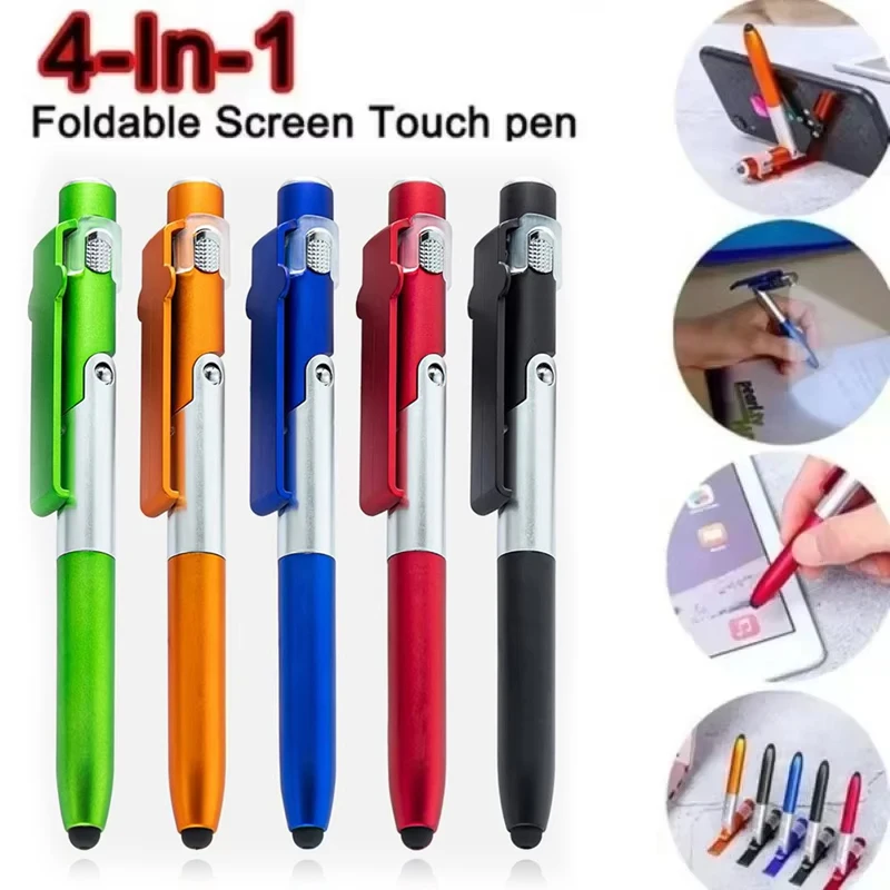 4 In 1 Multi-function Foldable Ballpoint Pens With LED Light Folding ...
