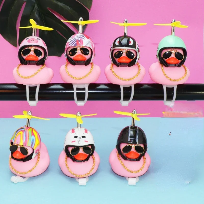 Bicycle-Bell-Daffy-Pink-Duck-with-Helmet-Propeller-Rubber-Bike ...