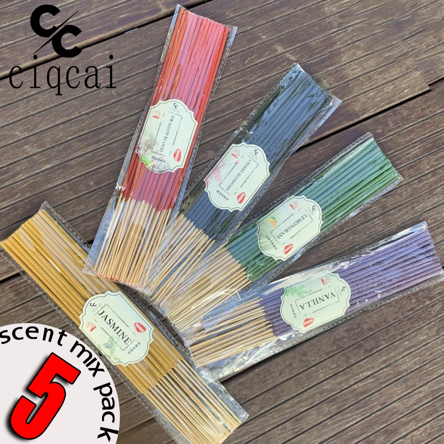 [5-Flavor Pack] Bold and Fragrant Handmade Bamboo Stick Incense, 22cm ...