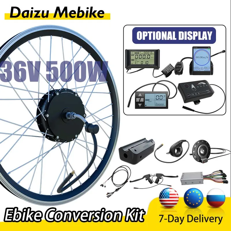 36V-500W-Ebike-Conversion-Kit-Full-Set-Front-Rear-Drive-E-Bike ...