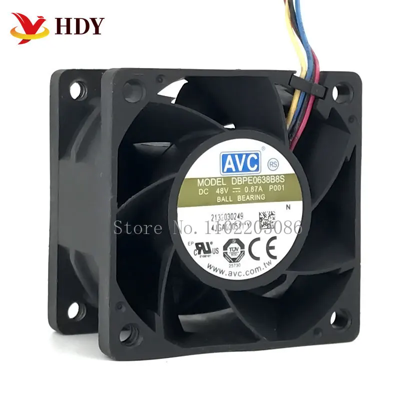 1pcs 60mm DC 48V Cooling Fan for AVC 6038 0.87A DBPE0638B8S 60X60X38mm ...