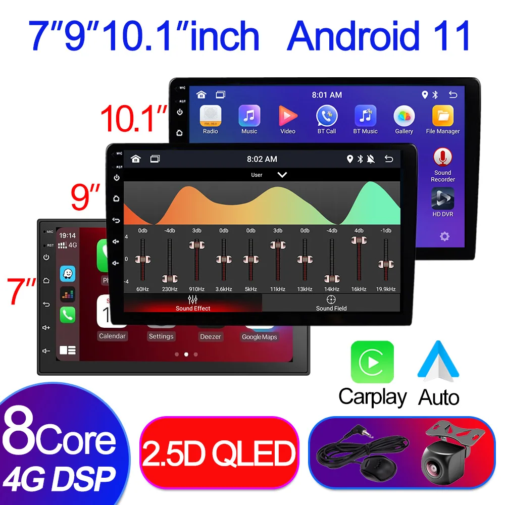 Lehx 4g Dsp 7 Inch Android 10 2 Din Car Radio Multimedia Mp5 Playe ...