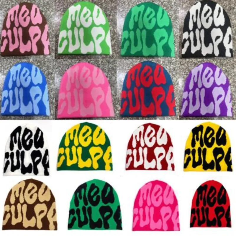 New-Fashion-Men-Women-Knitting-Beanies-Hat-Cap-Mea-Culpa-Hip-Hop-Cap ...