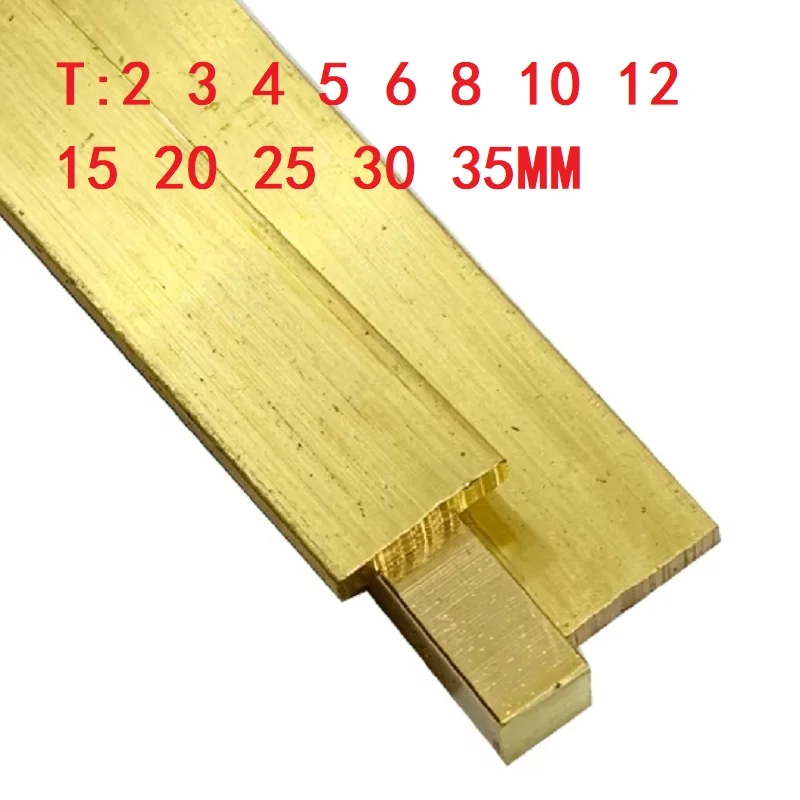 1PC H59 Brass Plate Bar Strip Flat Length 100 300 500mm Pure Copper ...