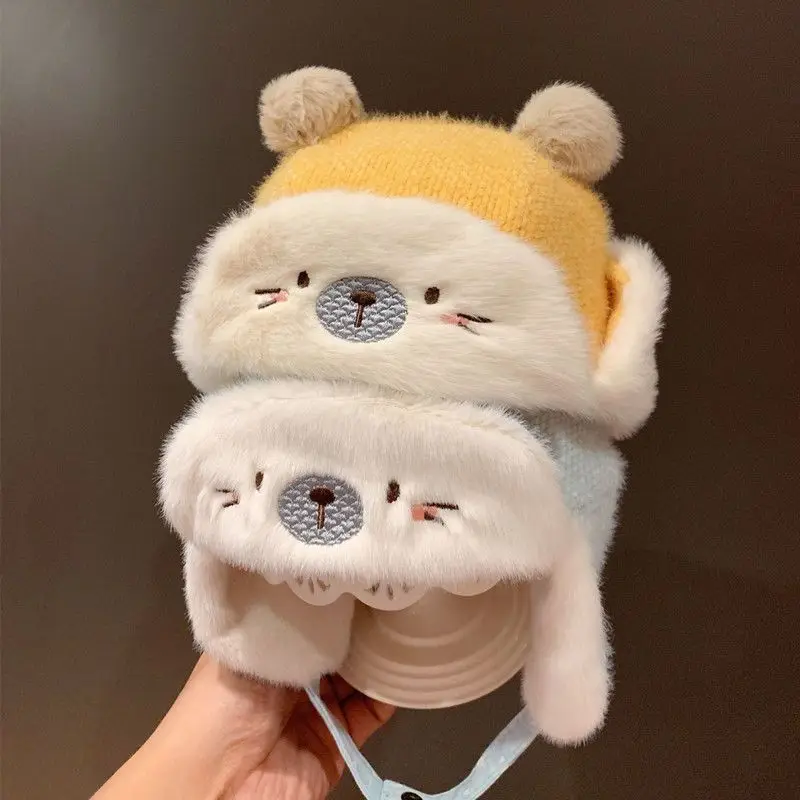 Cartoon-Plush-Baby-Hat-Winter-Warm-Toddler-Girl-Boy-Beanie-Cap-Solid ...
