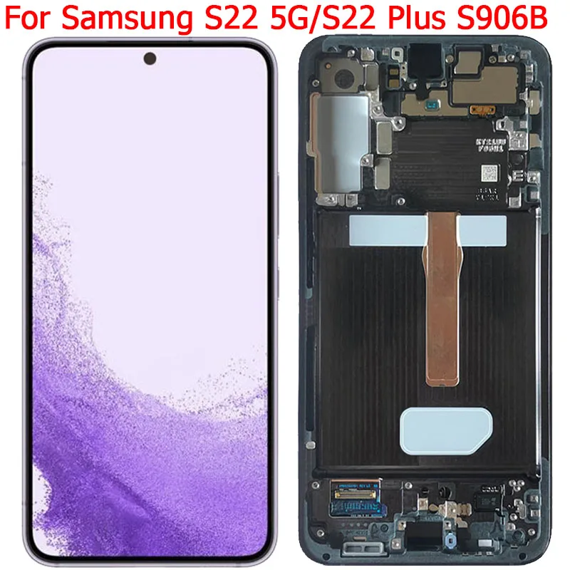 Original For Samsung Galaxy S22 Plus Display LCD Touch Screen With Frame For Samsung S22 S22 ...
