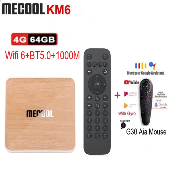 Global 4GB 64GB 32GB Mecool KM6 deluxe edition TV Box Android 10 ...
