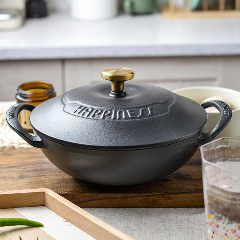 Cast-Iron-Soup-Pot-Milk-Creative-Free-Shiping-Cooking-Mini-Wok-Small ...