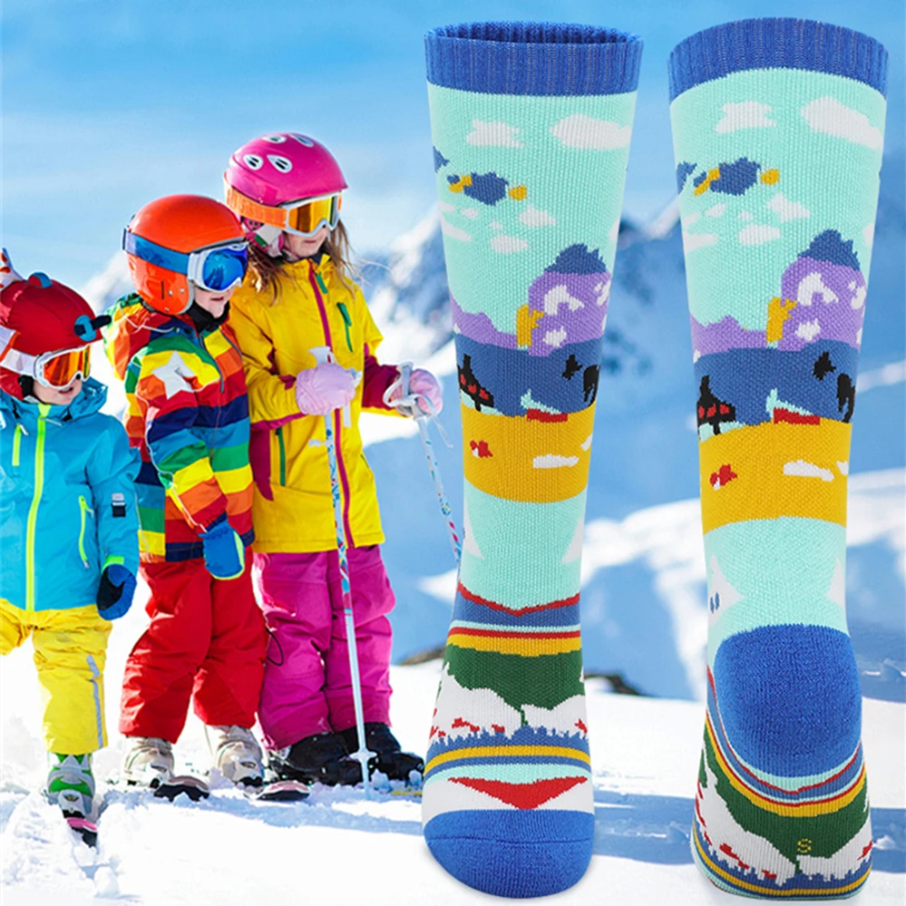 Children's Kids Skiing Socks Winter Warm Socks Youth Boys Girls Child ...