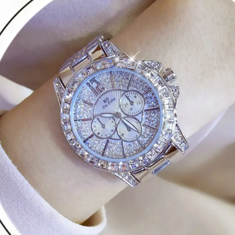 Luxury Big Dial Women Watches Quartz Watches Ladies Dress Diamond Watch ...