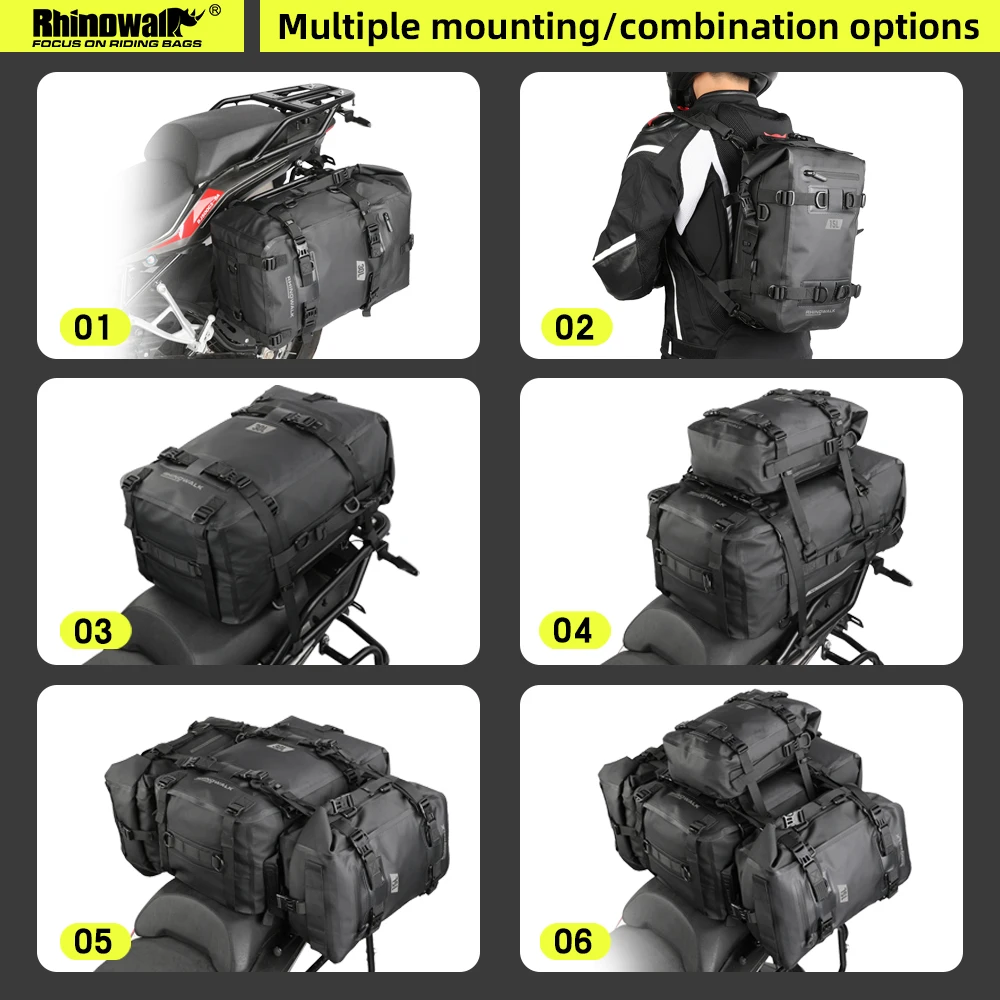 Rhinowalk-Motorcycle-Tail-Bag-Waterproof-8L-15L-30L-Motor-Side-Seat ...