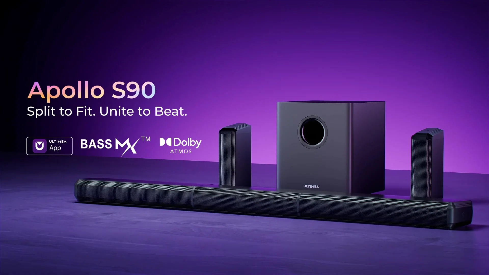 Саундбар ULTIMEA Apollo S90 Dolby Atmos 9.1 с задними динамиками, RGB ...