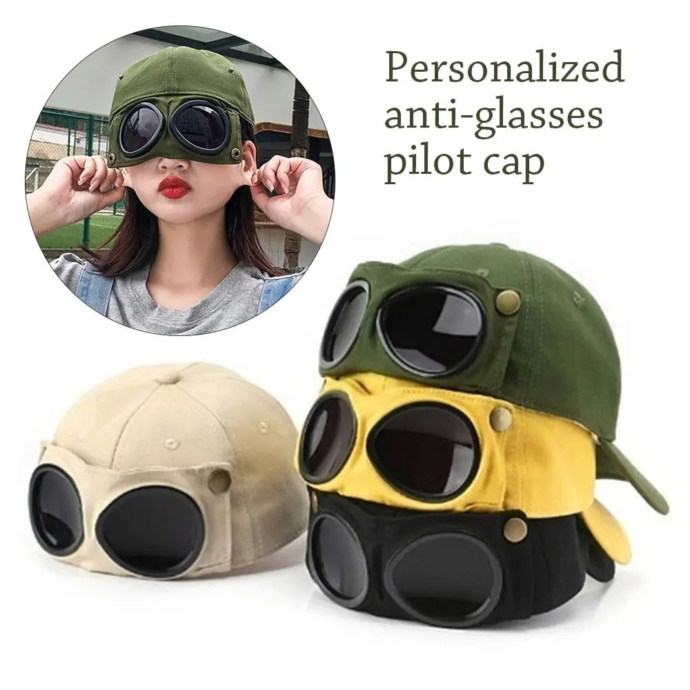 New Pilot Hat Summer Glasses Baseball Cap Unisex Sunglasses Peaked Cap ...