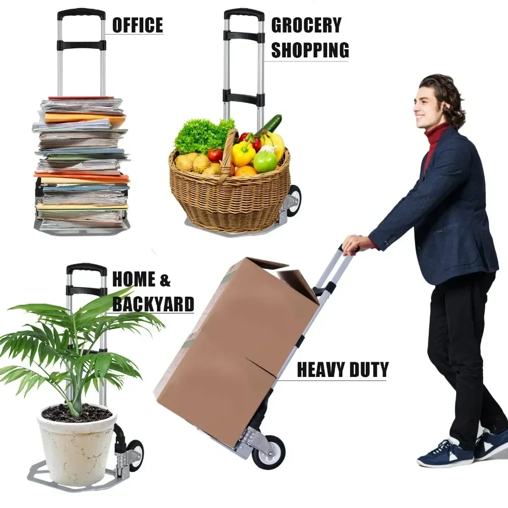 Folding-Hand-Truck-Dolly-Cart-Trolley-Cart-With-Telescoping-Handle ...
