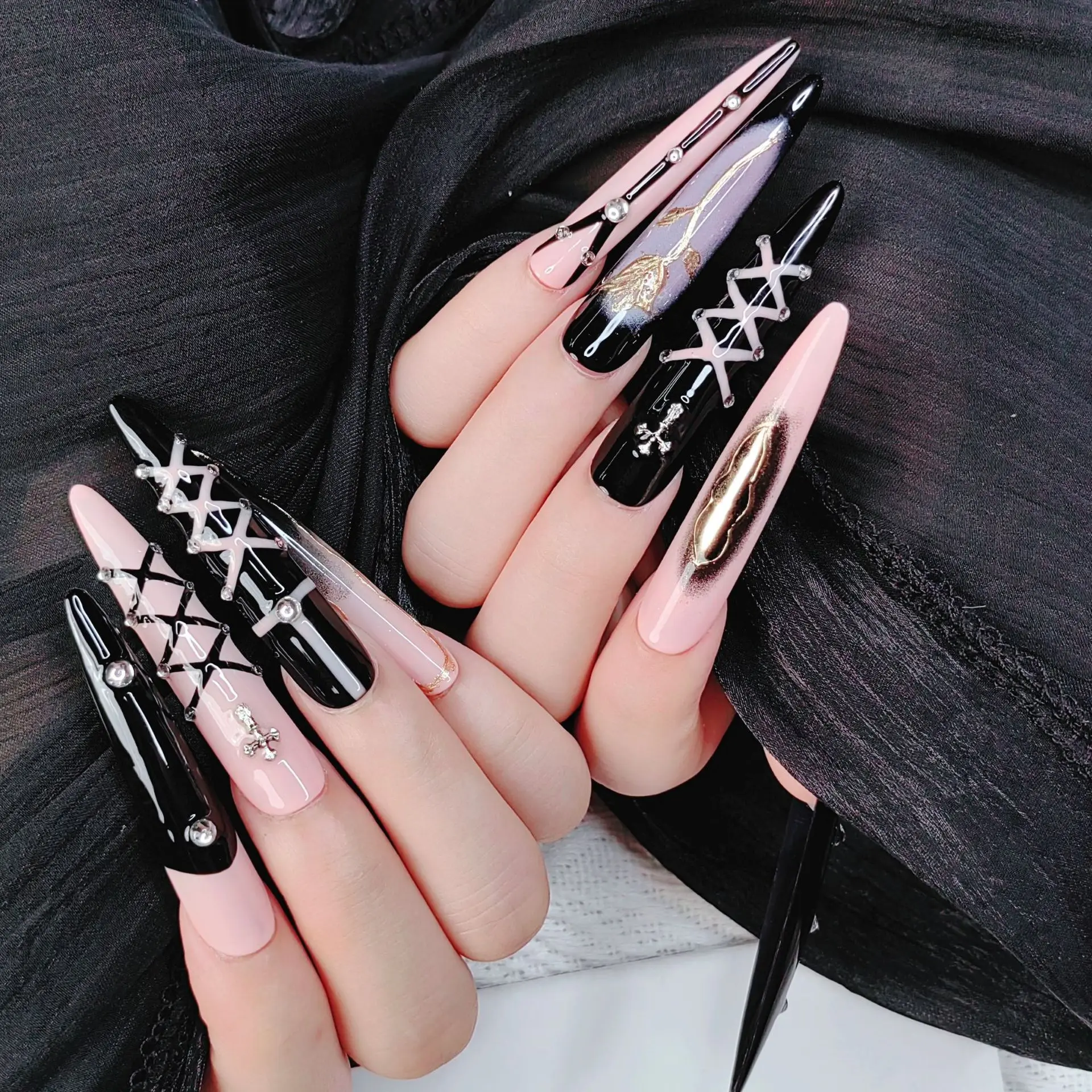 Pure-hand-wearing-armor-hand-painted-inlaid-ten-finger-finished-product ...