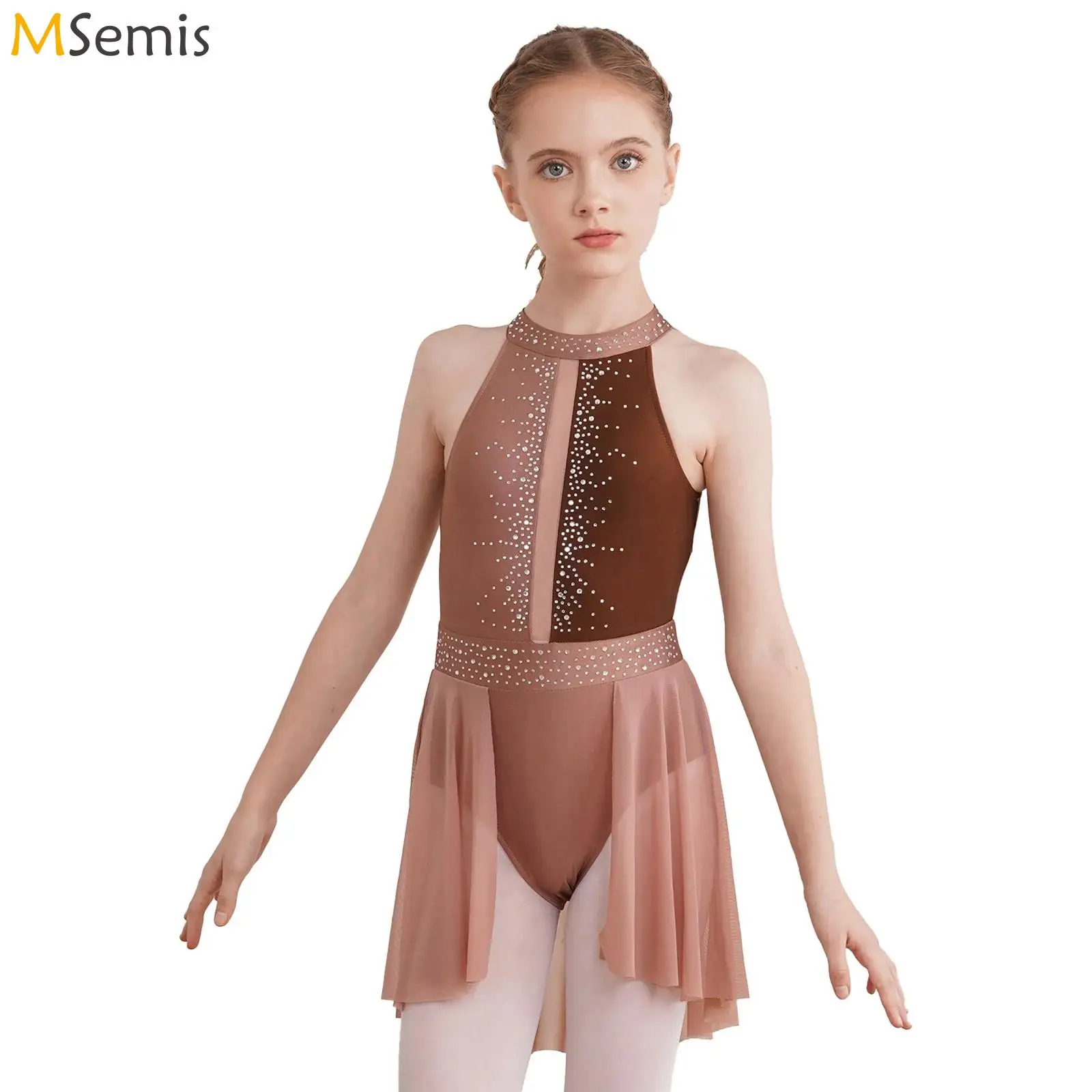 Childs Girls Lyrical Dance Dress Ballet Figure Skating Gymnastics Stage ...