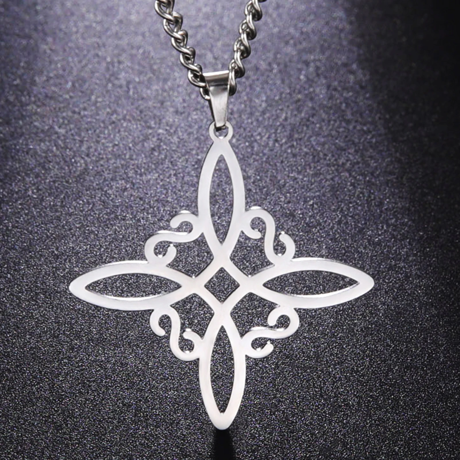 Stainless Steel Pendants Witch | Witches Knot Pendant Necklace - Silver ...
