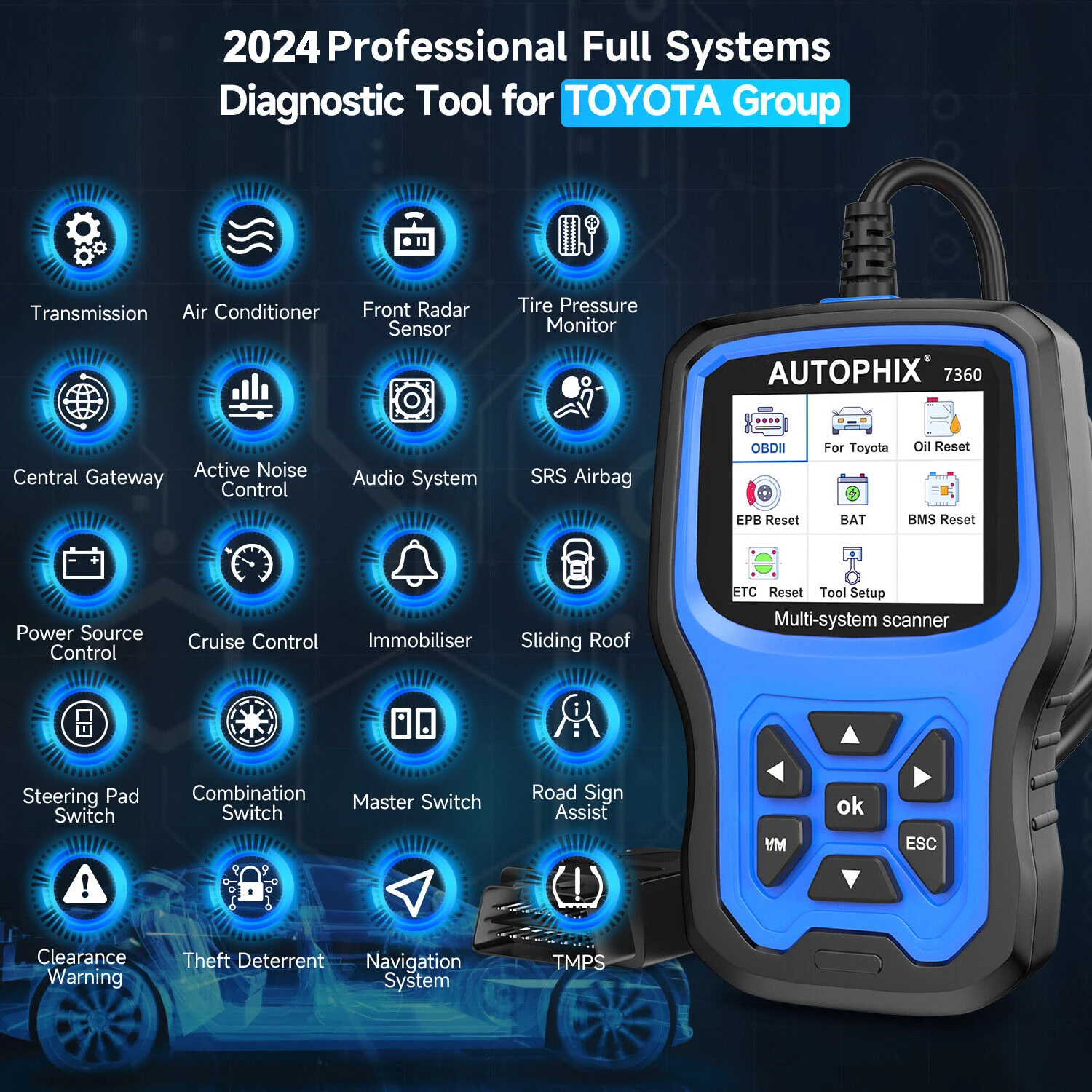 AUTOPHIX 7360 OBD2 Scanner For Toyota All System Automotive Code Reader
