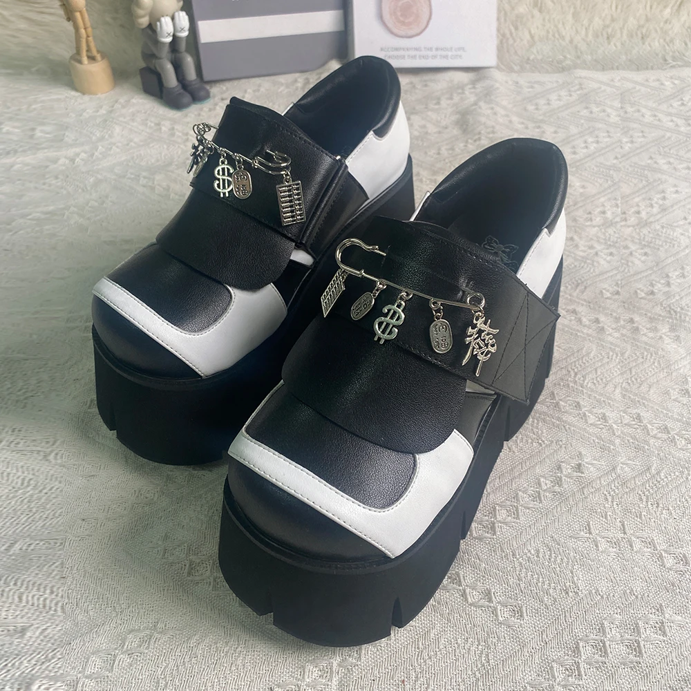 New women handmade Gothic street style shoes lady high heels wedges ...