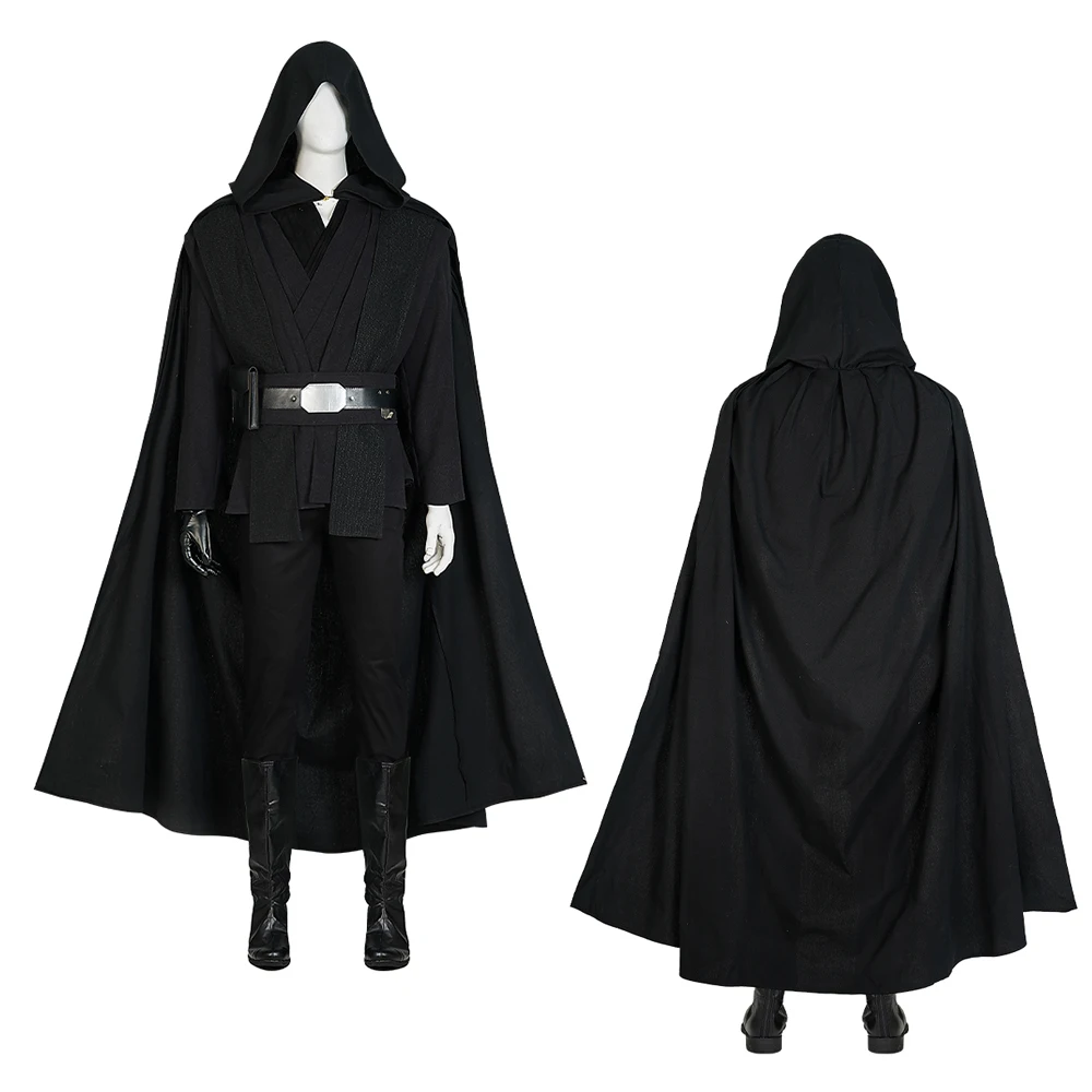 Luke-Skywalker-Cosplay-Costume-SW-Luke-Black-Battle-Suit-Top-Pants ...