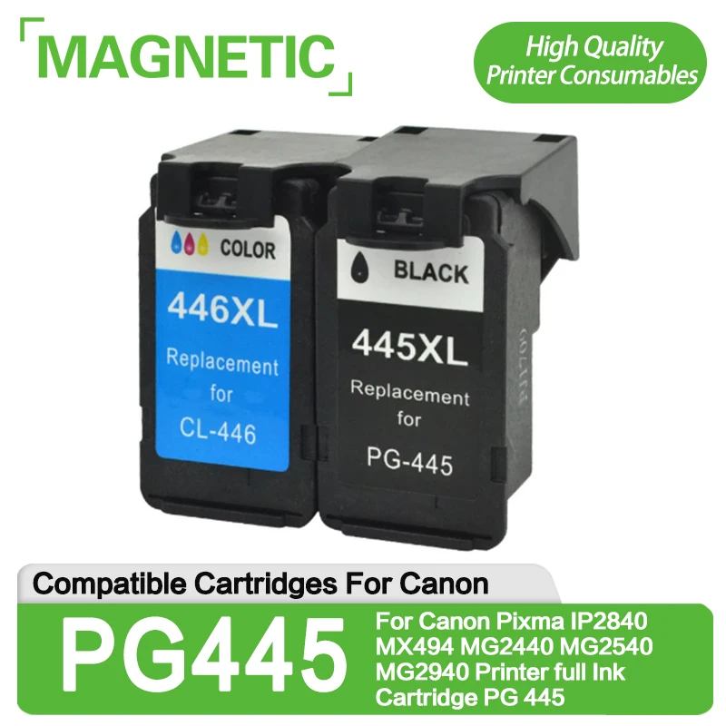 New PG445 PG-445XL CL-446XL Ink Cartridges For Canon Pixma IP2840 MX494 ...
