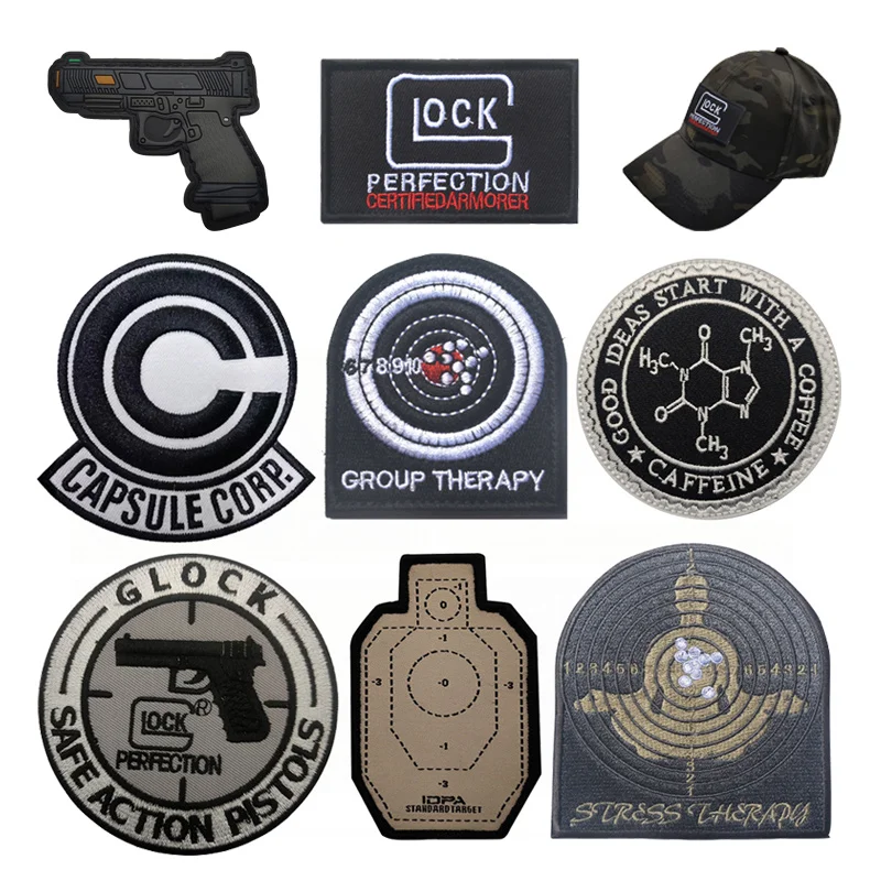Glock-Target-Embroidery-Patches-for-Clothing-CAPSULE-CORP-Hook-Loop ...