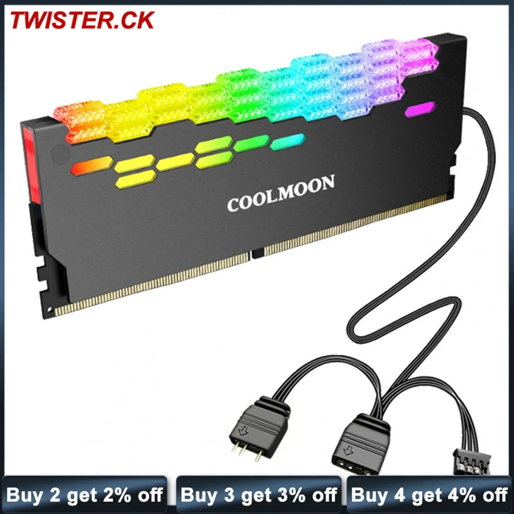 Coolmoon-RGB-RAM-Memory-Cooler-Alta-Efici-ncia-5V-M-dulo-de-Mem-ria ...