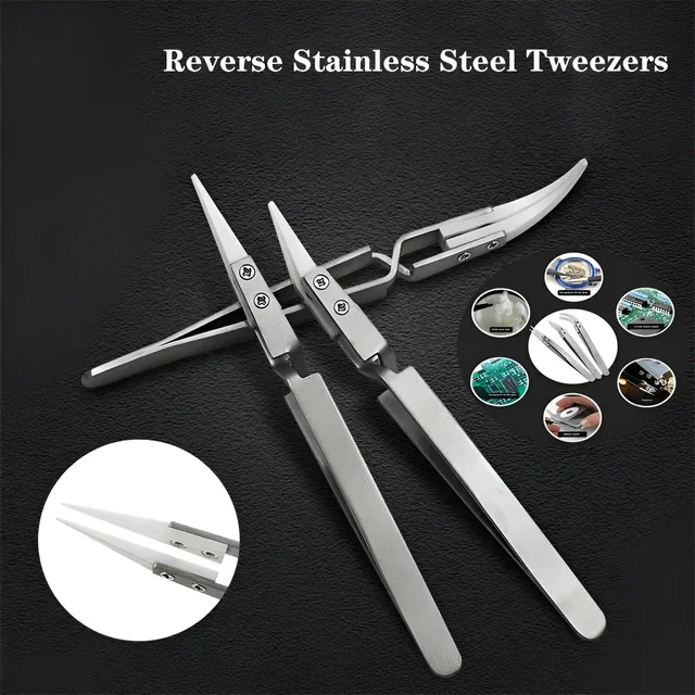 Heat Resistant Tweezers 3PC Ceramic Tweezers Set - Reverse Precision ...