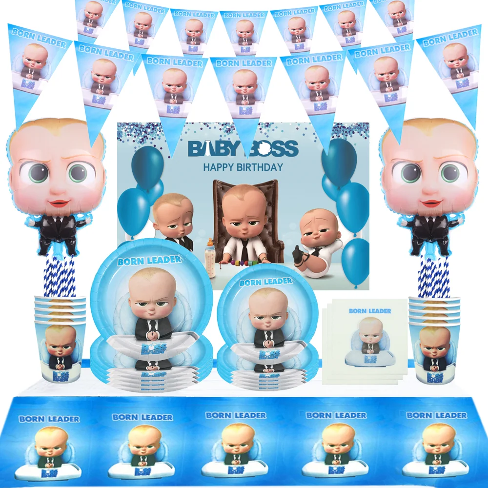 Cartoon-Little-Boss-Birthday-Party-Decoration-Tim-Balloons-Disposable ...