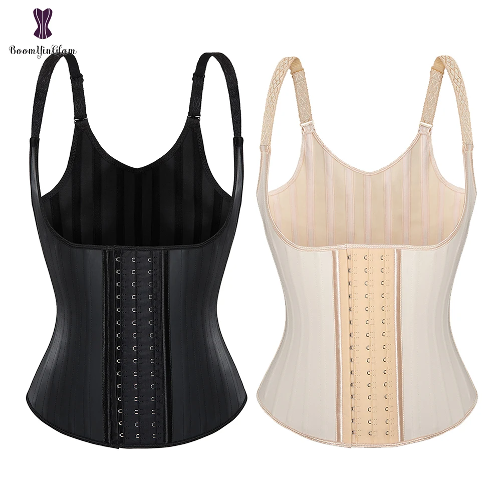 Adjustable-Shoulder-Straps-Body-Shaper-25-Spiral-Steel-Boned-Latex ...