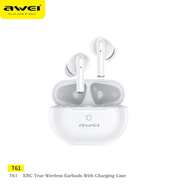 Awei T61 Wireless Bluetooth 5.3 Earphones Sport Noise Reduction ENC ...