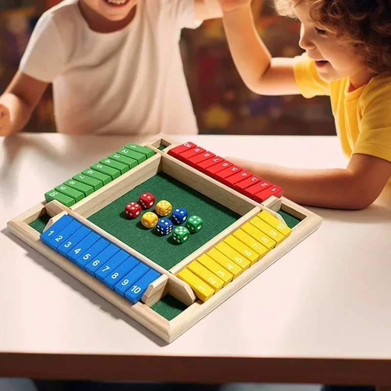 Deluxe-Four-Sided-10-Numbers-Shut-The-Box-Board-Game-Child-Interactive ...