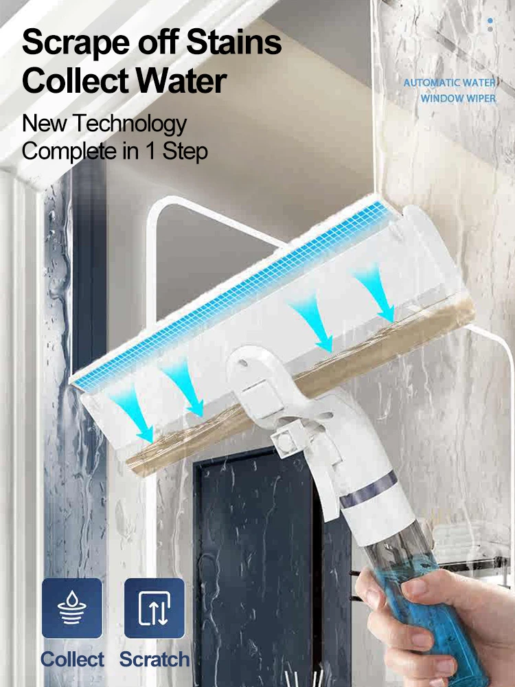 4 In 1 Window Cleaner Window Squeegee With Spray Bottle And Water ...