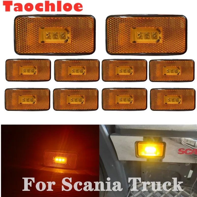 10X24 v led de posición lateral ámbar para Scania 6 series Reflector ...